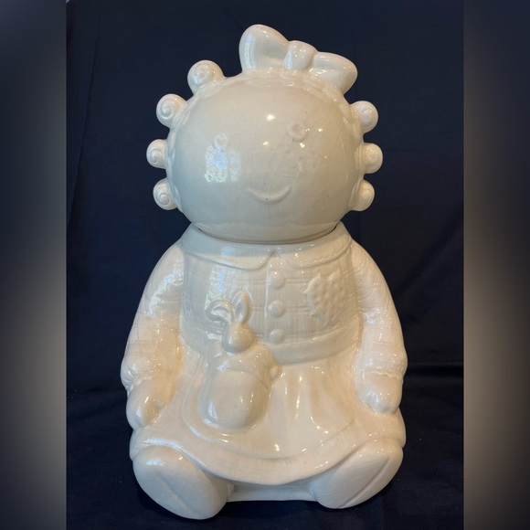 Accents | Vintage White Treasure Craft Little Girl Spice Cookie Jar ...